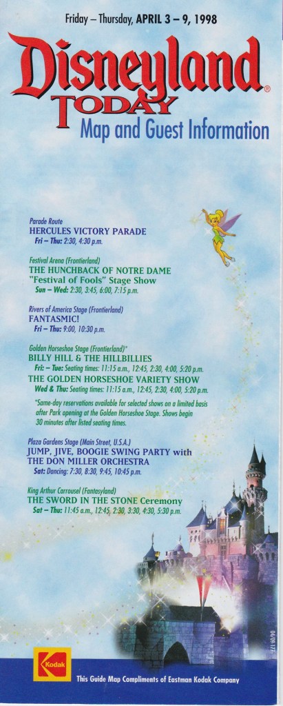 1998 – Disneyland Resort Guide Maps Collectors