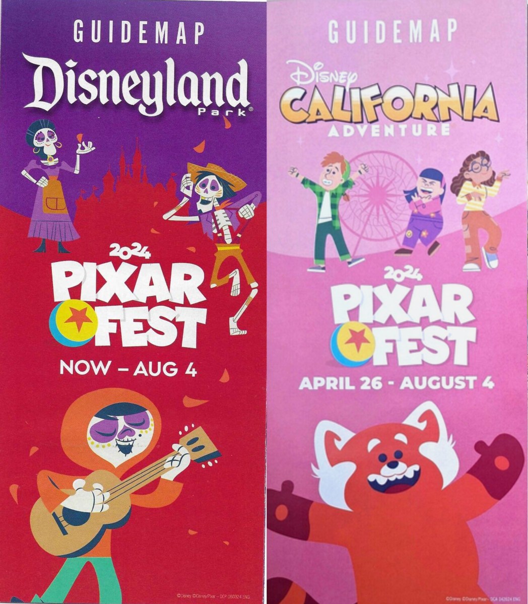 New Pixar Fest map at Disneyland – Disneyland Resort Guide Maps Collectors